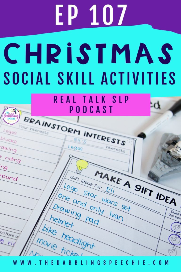 Low Prep Christmas Social Skills Activities EP 107 - thedabblingspeechie