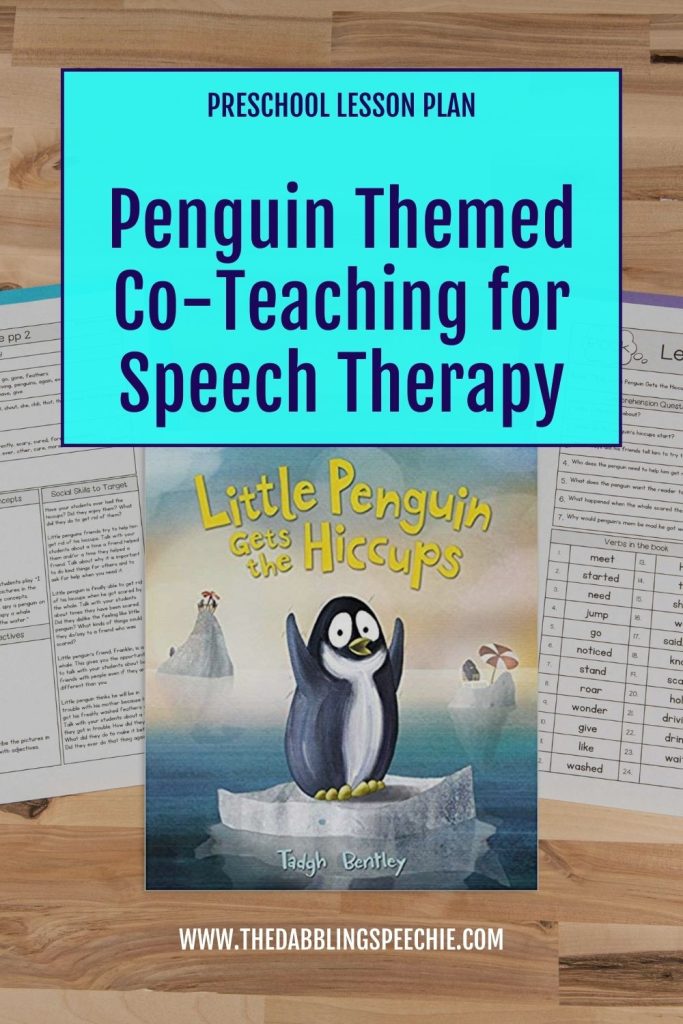 Engaging Penguin Lesson Plan for Co-Teaching Speech Therapy ...