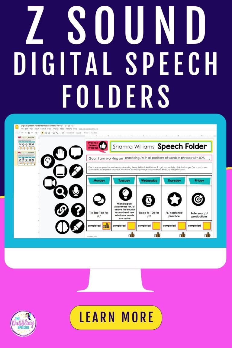 Speech Therapy Z Sound Articulation Games and Activities ...
