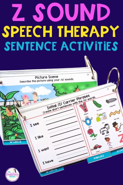 Speech Therapy Z Sound Articulation Games and Activities ...