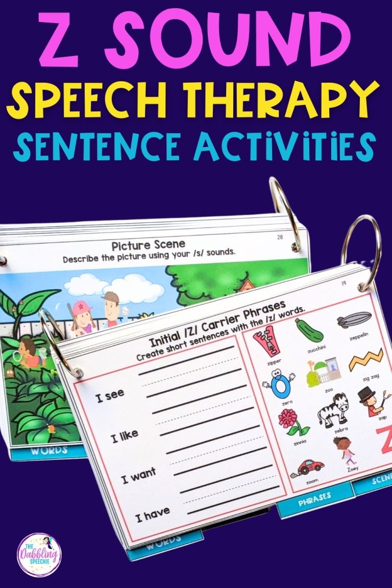 Speech Therapy Z Sound Articulation Games and Activities ...