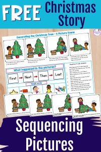 Free Printable Christmas Story Sequencing Pictures for Language Therapy ...