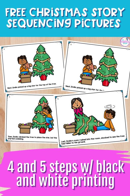 Free Printable Christmas Story Sequencing Pictures for Language Therapy ...