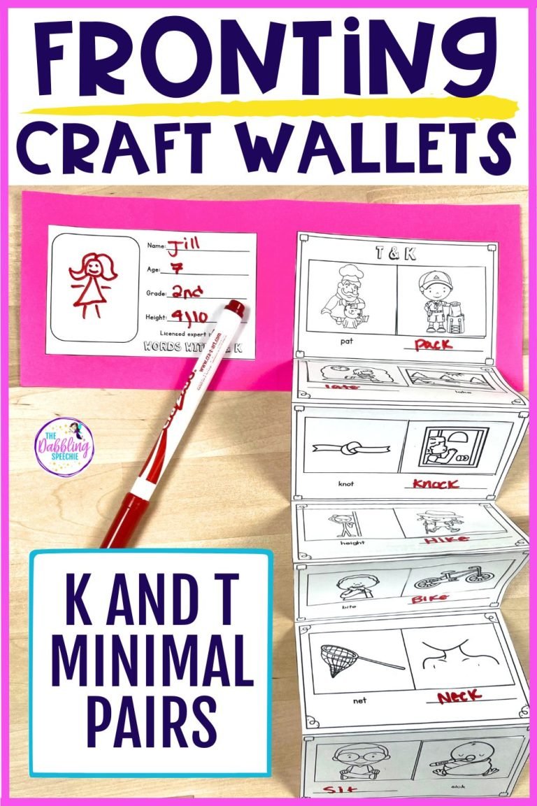 K and T Minimal Pairs: Fun and Practical Activitities for Speech ...