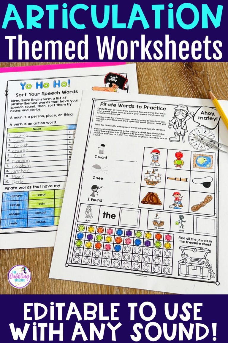 Articulation Worksheets for Speech Therapy (Low-Prep, High-Trial Ideas ...