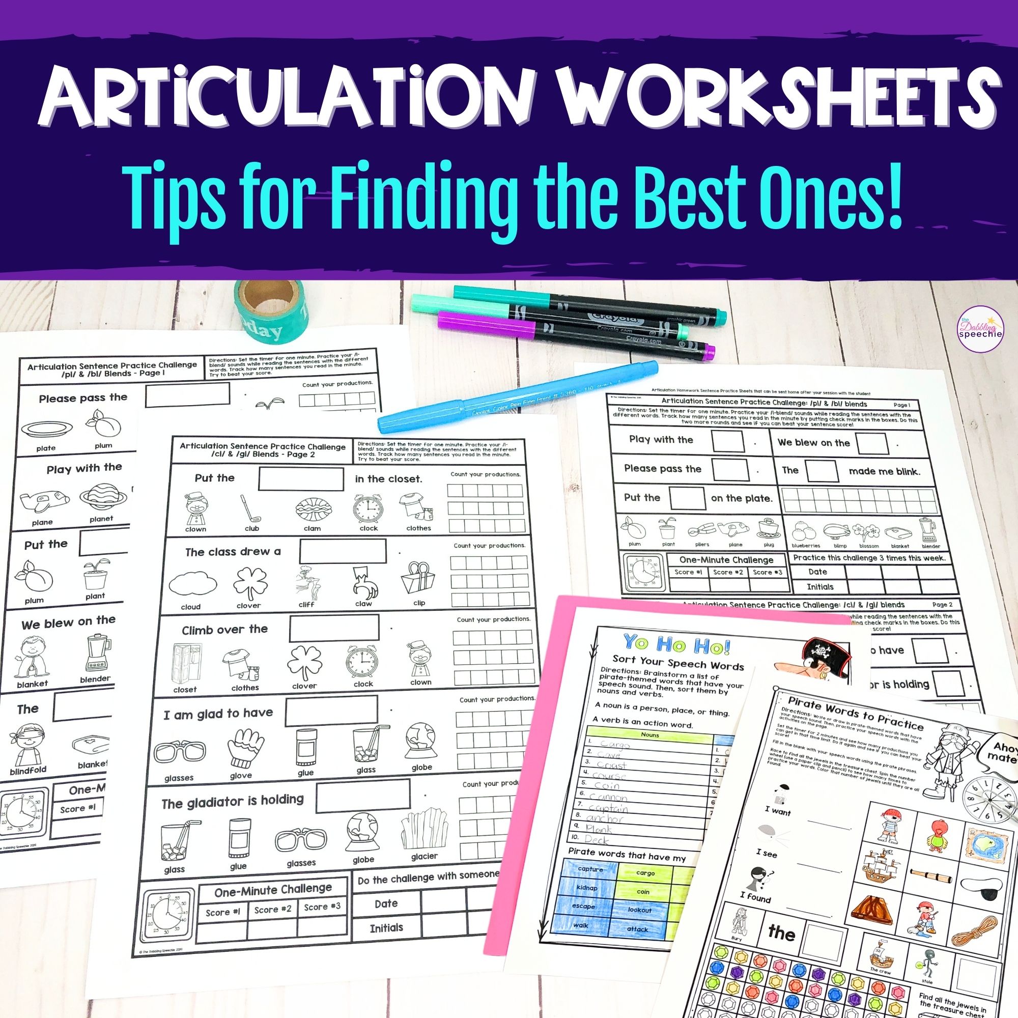 Articulation Worksheets for Speech Therapy (Low-Prep, High-Trial Ideas ...
