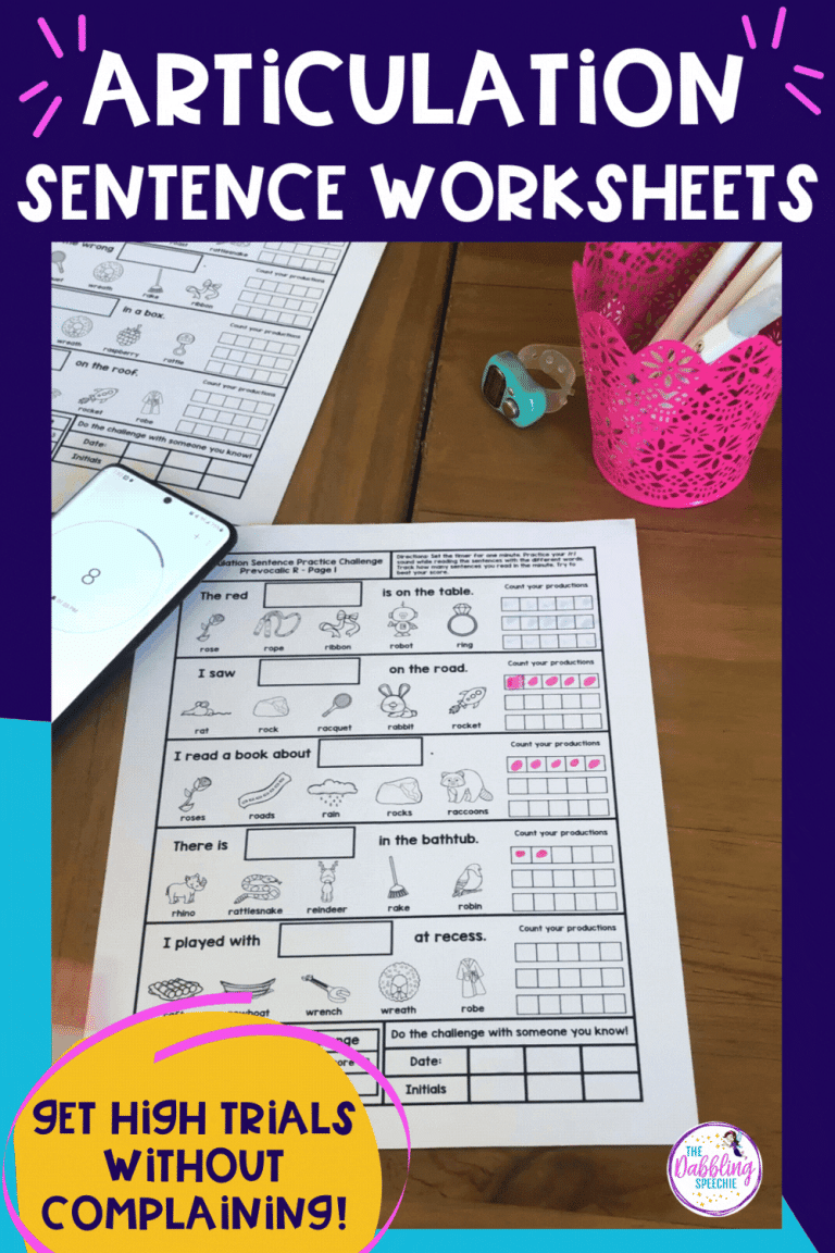 Articulation Worksheets for Speech Therapy (Low-Prep, High-Trial Ideas ...