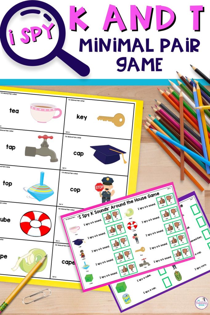 K and T Minimal Pairs: Fun and Practical Activitities for Speech ...