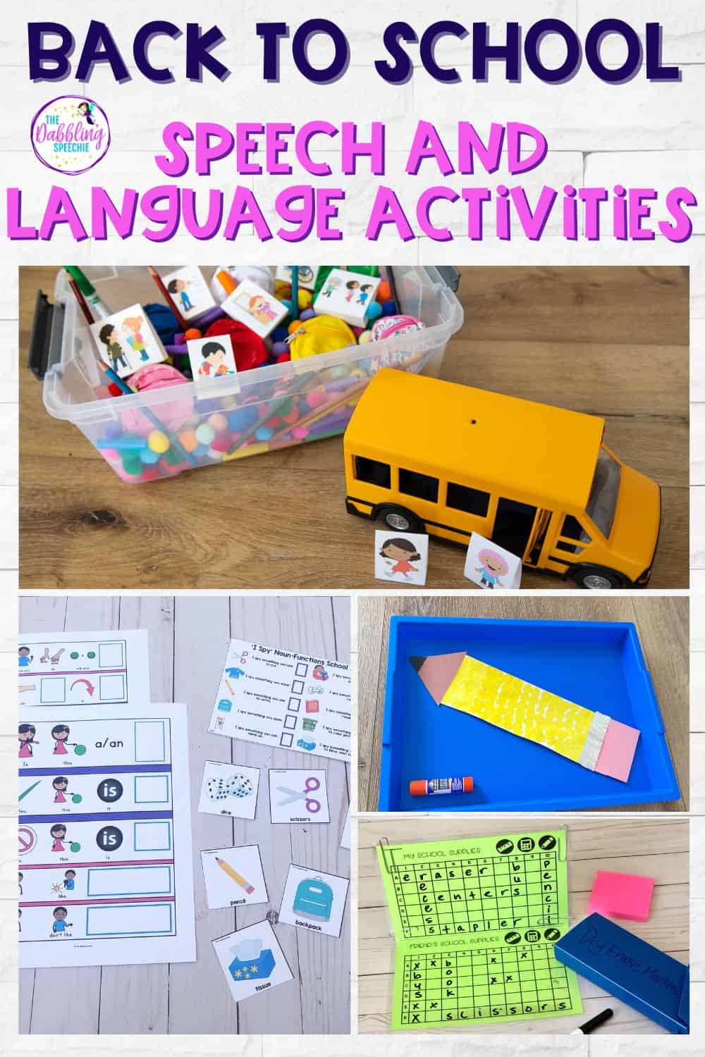 Engaging Back-To-School Speech Therapy Activities For Themed Therapy ...