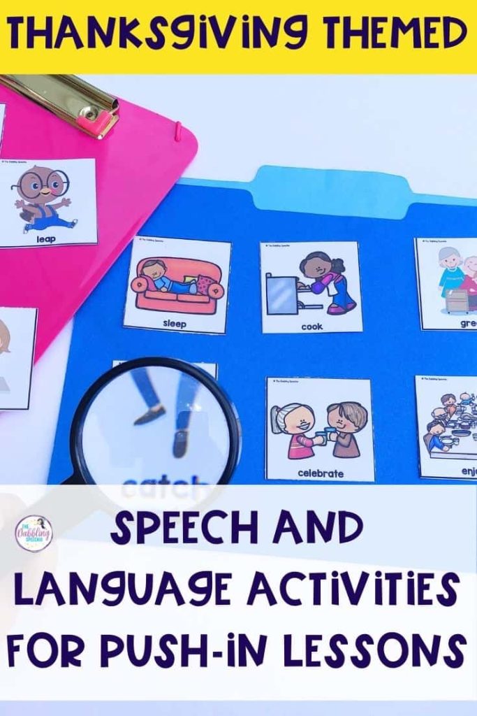 Engaging Thanksgiving Speech Therapy Push-In Lesson Plan Prek-2nd ...