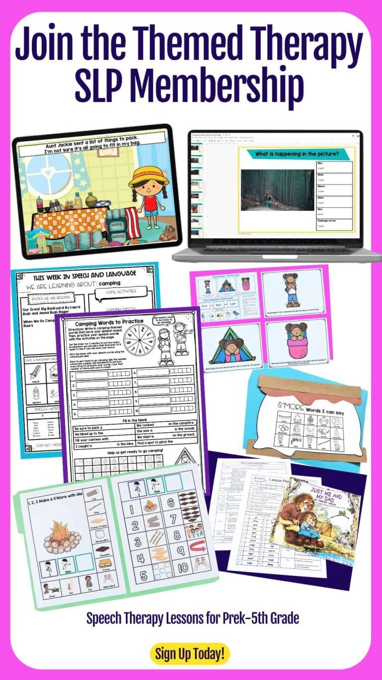 Engaging Camping Speech Therapy Activities for Preschool & Elementary ...