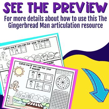 The Gingerbread Man Articulation Worksheets Words & Phrases W/ Speech ...