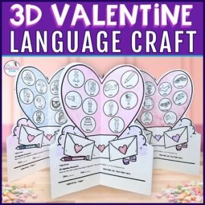 3D Valentine's Day Craft Language Activity for Speech Therapy Nouns ...