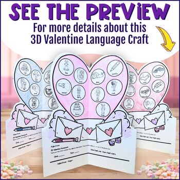 3D Valentine's Day Craft Language Activity for Speech Therapy Nouns ...