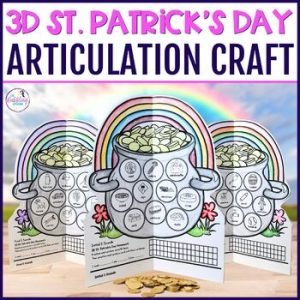 3D St Patrick's Day Articulation Craft for Speech Therapy W/ K, S, SH ...