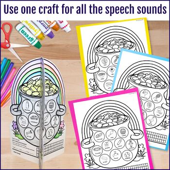 3D St Patrick's Day Articulation Craft for Speech Therapy W/ K, S, SH ...