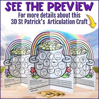 3D St Patrick's Day Articulation Craft for Speech Therapy W/ K, S, SH ...