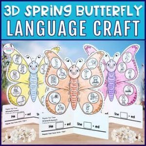3D Spring Speech Therapy Butterfly Craft for Language Verbs, Vocabulary ...