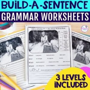 Build a Sentence Worksheets for Sentence Formulation & Sentence ...