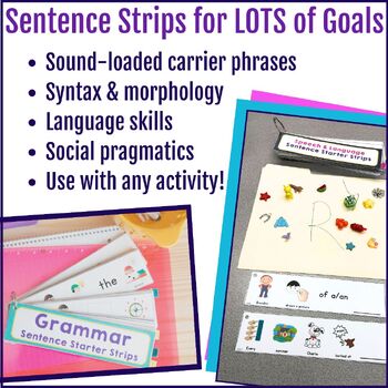 Speech Therapy Sentence Strips Visuals for Articulation, Grammar ...