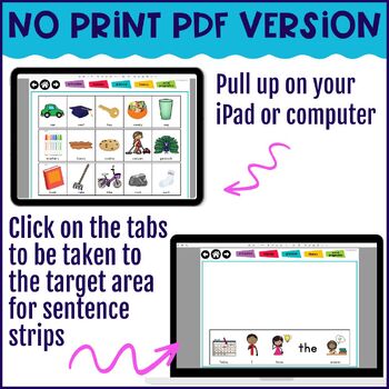 Speech Therapy Sentence Strips Visuals for Articulation, Grammar ...