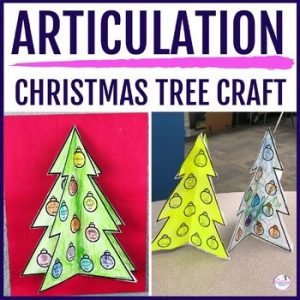 Christmas Articulation Speech Therapy Craft K, F, L, S, blends, R, SH ...