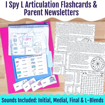 L Articulation Activities Speech Therapy I Spy & Scavenger Hunt W/ L ...