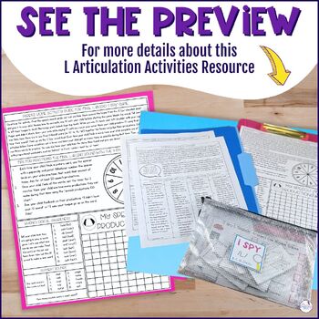 L Articulation Activities Speech Therapy I Spy & Scavenger Hunt W/ L ...
