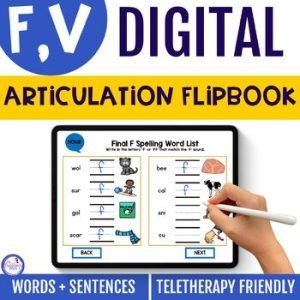 F Articulation & V Articulation Activities Flipbooks for Speech Therapy ...
