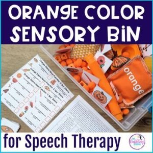 Learning Colors Preschool Sensory Bin for Teaching the Color Orange ...