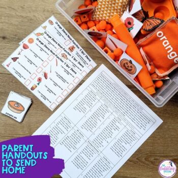 Learning Colors Preschool Sensory Bin for Teaching the Color Orange ...