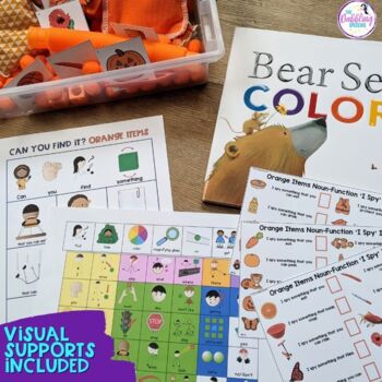 Learning Colors Preschool Sensory Bin for Teaching the Color Orange ...