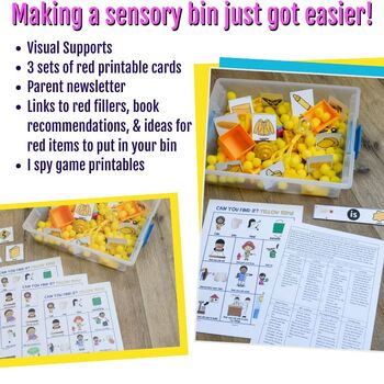 Color Yellow Sensory Bin I Spy & Sorting Activities for Preschool ...