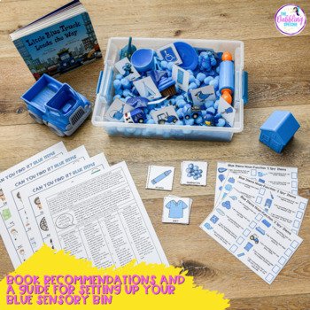 Speech Therapy Blue Color Sensory Bin for Articulation, Language, AAC ...