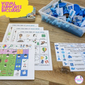 Speech Therapy Blue Color Sensory Bin for Articulation, Language, AAC ...