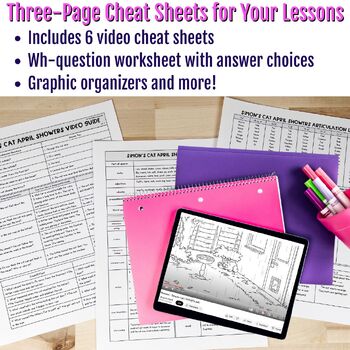 Spring Speech Therapy Simon's Cat Cheat Sheets Articulation & Language ...