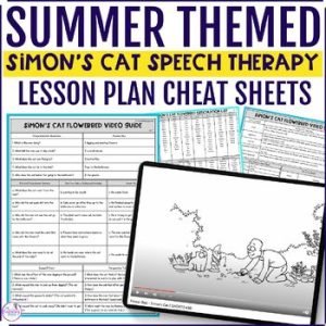 Summer Speech Therapy Simon's Cat Cheat Sheets Articulation and ...