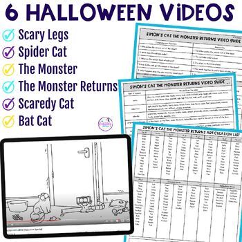 Halloween Speech Therapy Simon's Cat Cheat Sheets for Articulation ...