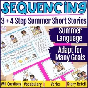 Summer Language Activities with Summer Sequencing Stories Pictures 3-4 ...
