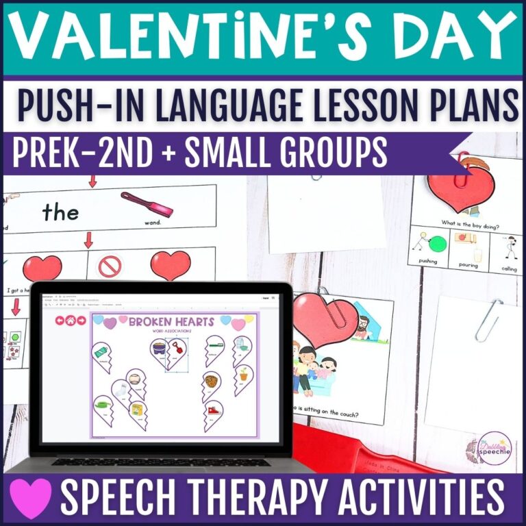 Speech Therapy Valentine's Day Activities Push-In Language Therapy ...
