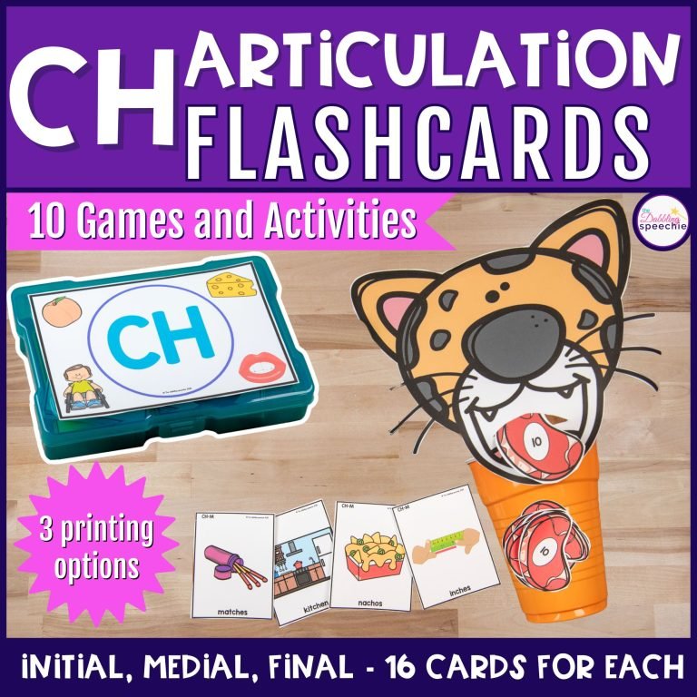 CH Articulation Flashcards for Speech Therapy W/ Real Photos & 10 Games ...