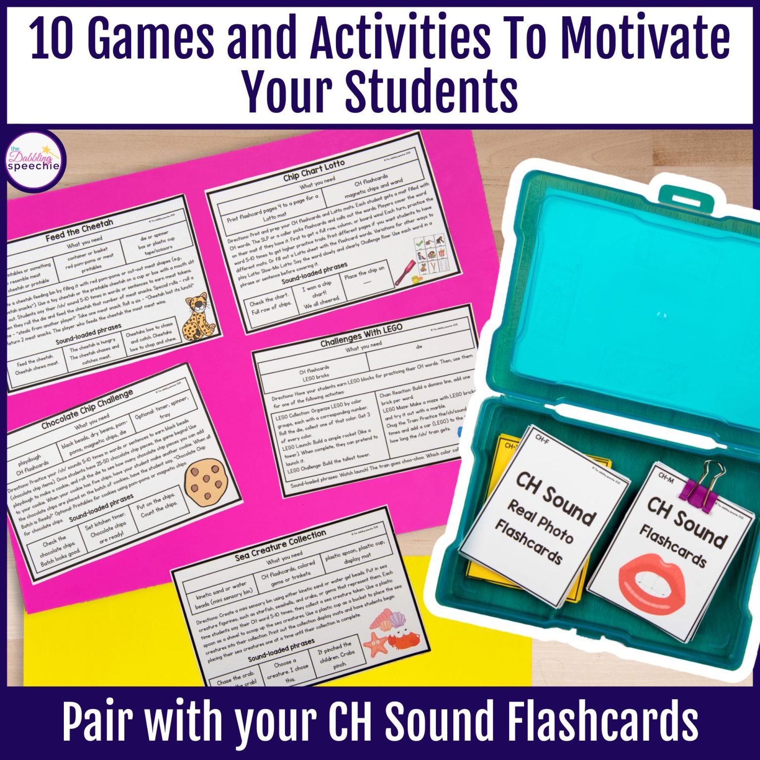 CH Articulation Flashcards for Speech Therapy W/ Real Photos & 10 Games ...