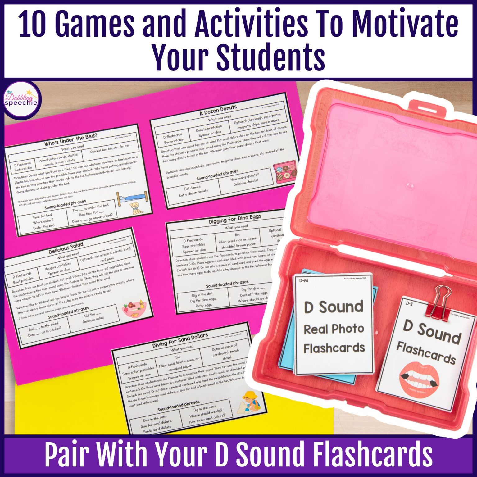 D Articulation Flashcards for Speech Therapy W/ Real Photos & 10 Games ...
