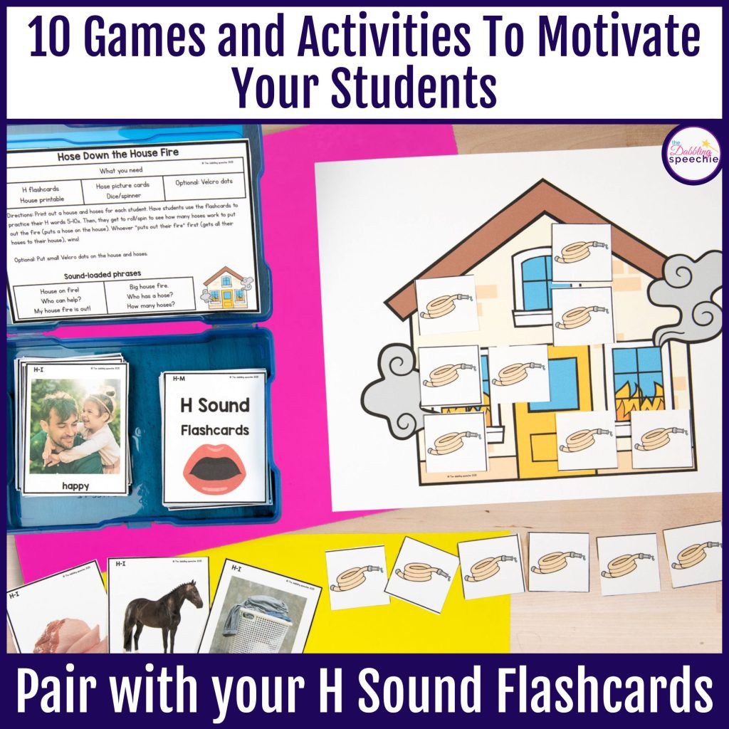 H Articulation Flashcards and Games Initial & Medial H Sound Speech ...