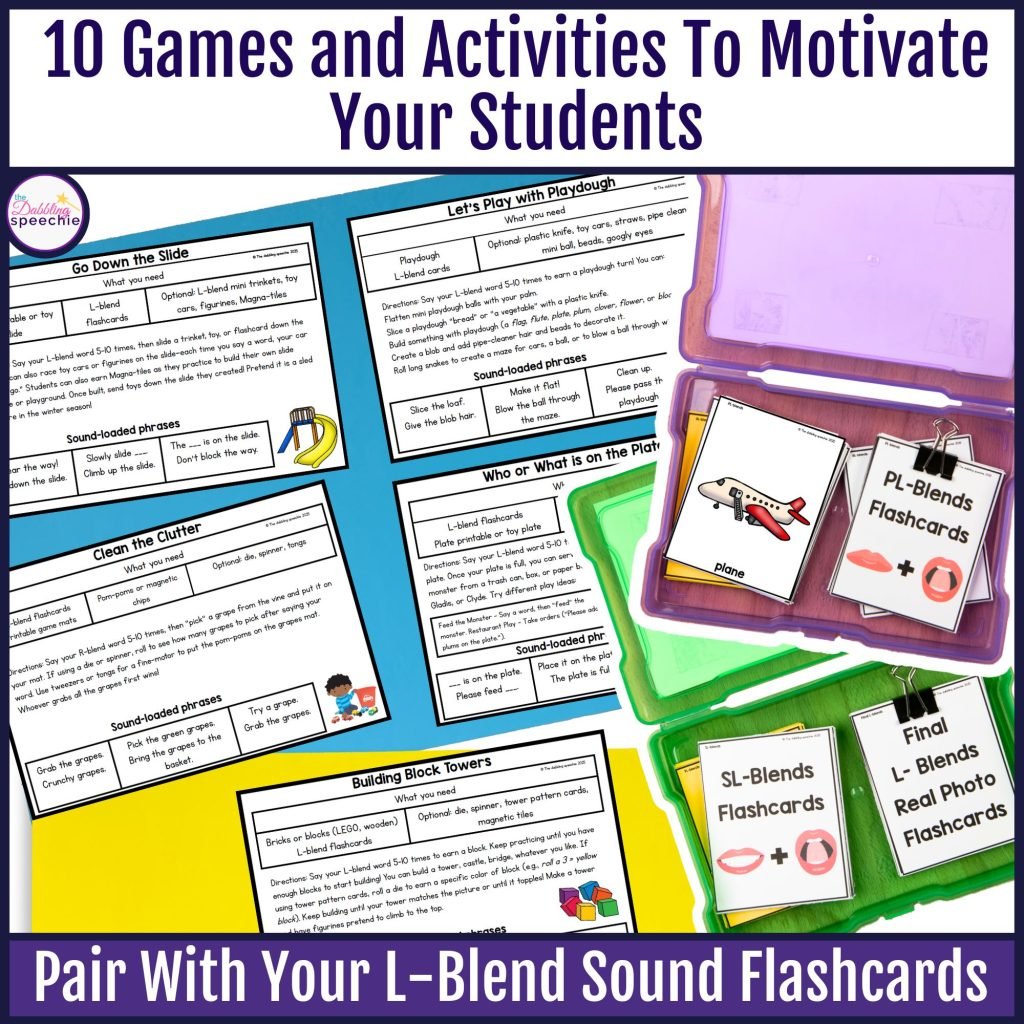 L-Blends Articulation Flashcards Activities, and Games for Speech ...