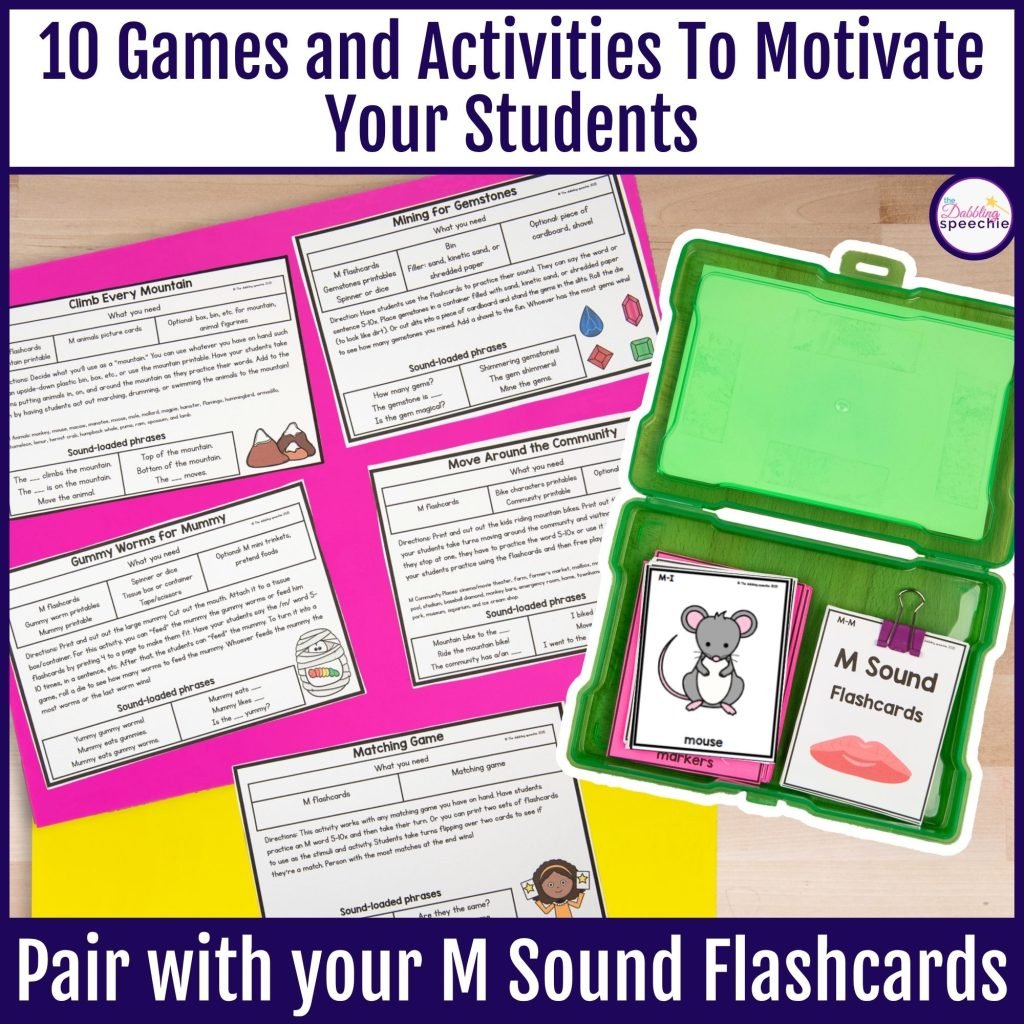 M Articulation Flashcards for Speech Therapy W/ Real Photos & 10 Games ...
