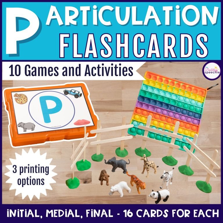 P Articulation Flashcards for Speech Therapy W/ Initial, Medial, Final ...