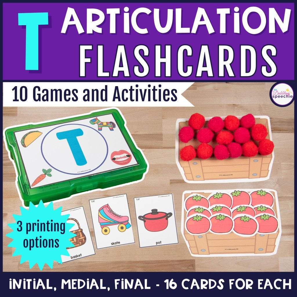 T Articulation Flashcards Speech Therapy Games & Activities Initial ...