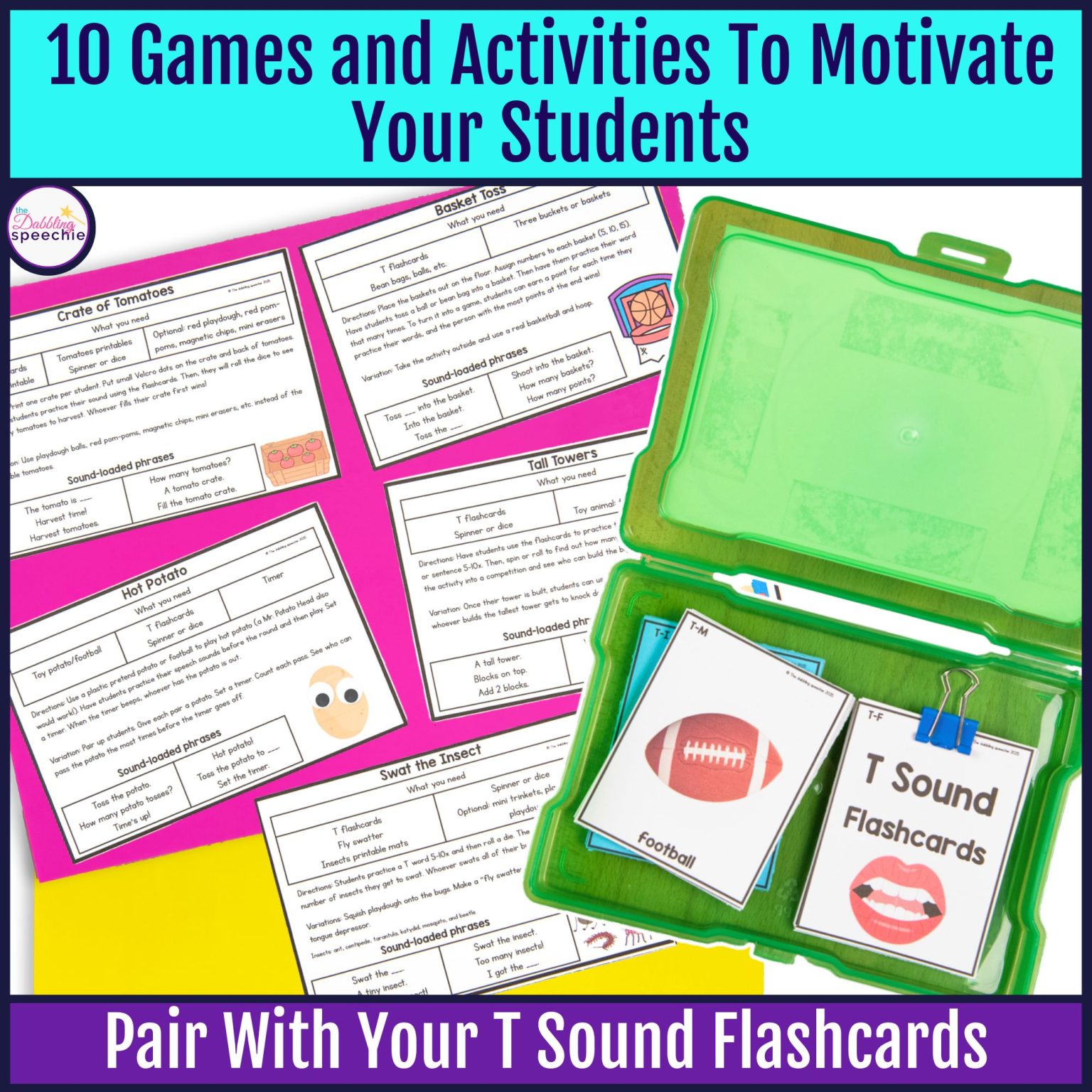 T Articulation Flashcards Speech Therapy Games & Activities Initial ...