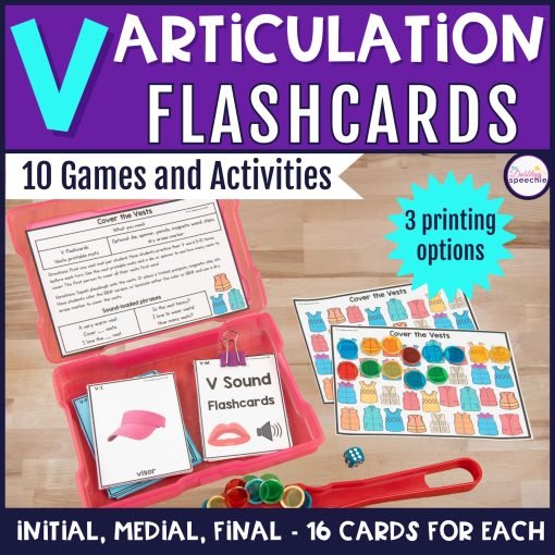 V Articulation Flashcards and Games Initial, Medial & Final V Sound ...